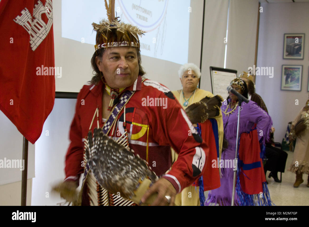 Chief Walter D. “Red Hawk” Brown, III and other tribal members of the ...