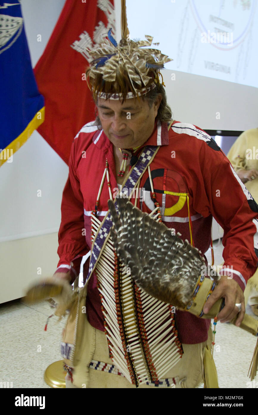Chief Walter D. “Red Hawk” Brown, III and other tribal members of the ...