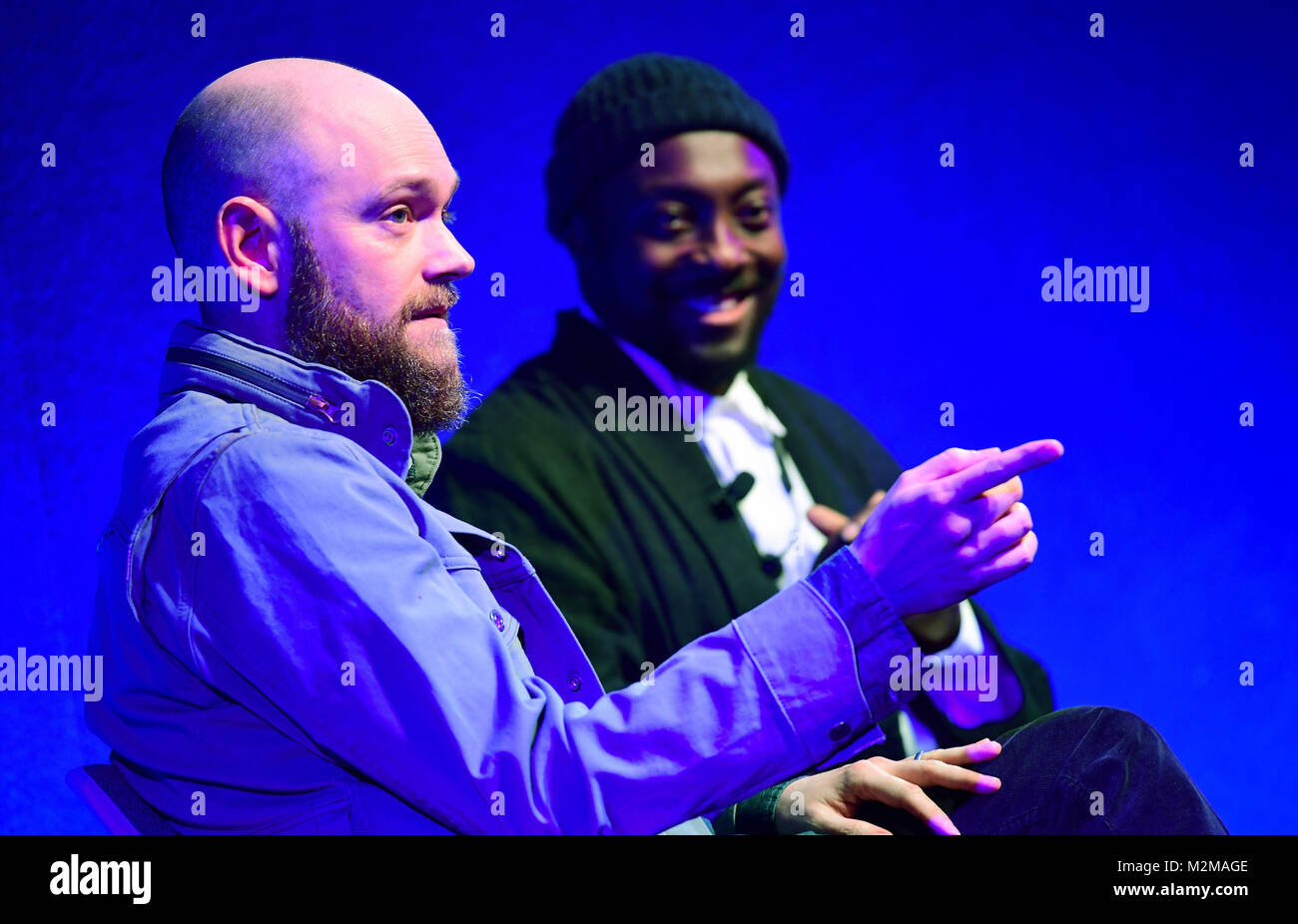 Musician will.i.am (right) and futurist Brian David Johnson take part ...