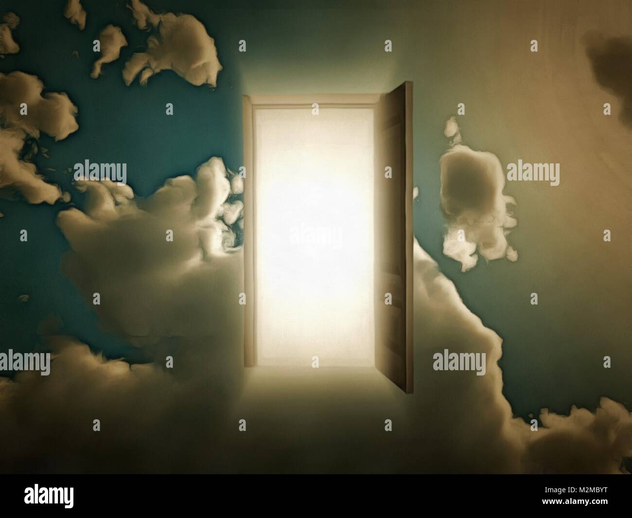 Surrealism. Open door to another world Stock Photo - Alamy