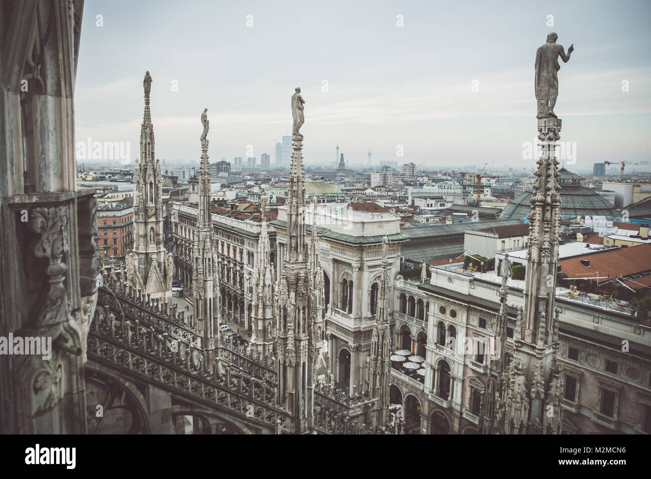 Milan, duomo aerial view from the top of the cathedral Stock Photo - Alamy