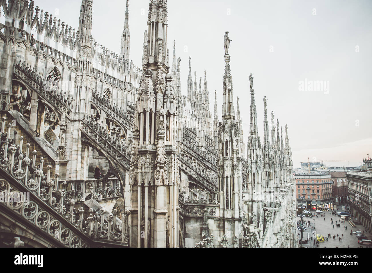 Milan, duomo aerial view from the top of the cathedral Stock Photo - Alamy