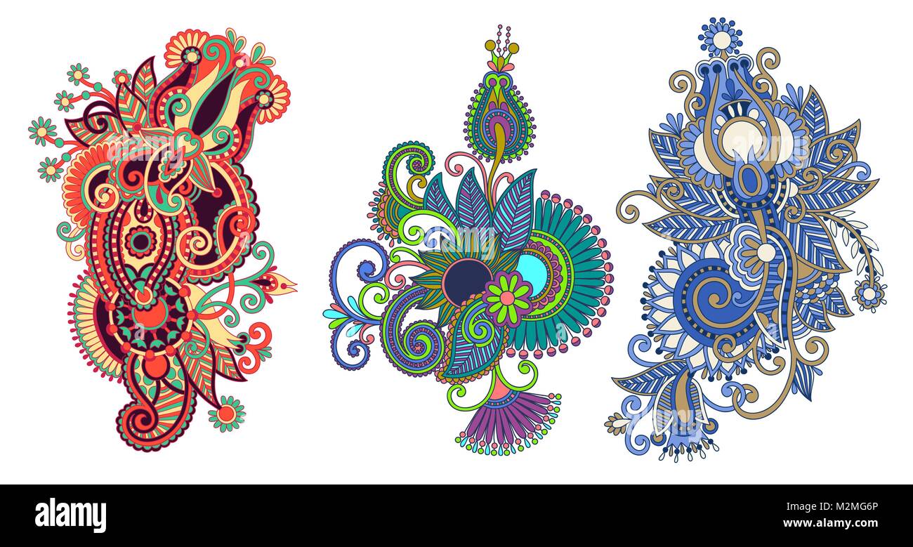 paisley flower pattern in ethnic style, indian decorative floral Stock ...