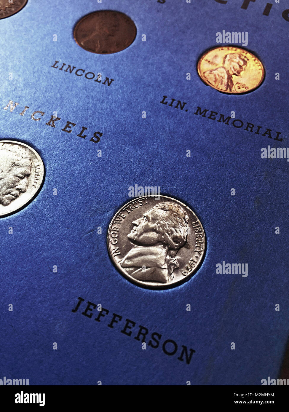 Vintage United States Coins in Coin Collection Folder Stock Photo - Alamy