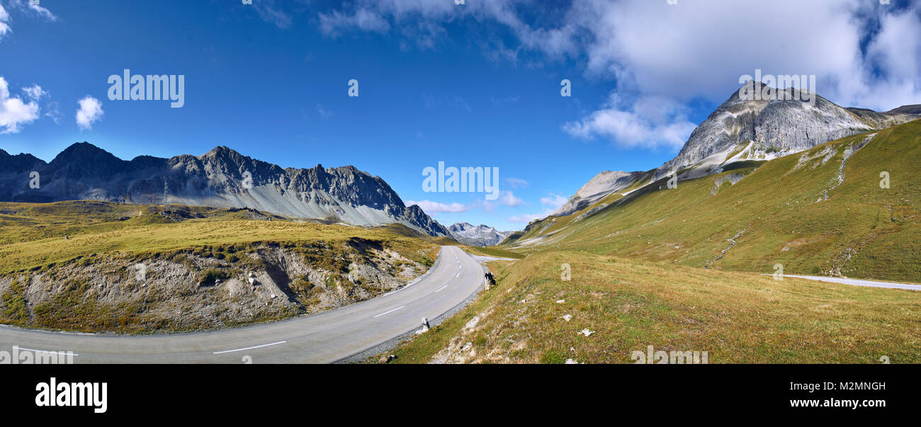 Driving the Albulapass in Switzerland, panorama Stock Photo - Alamy
