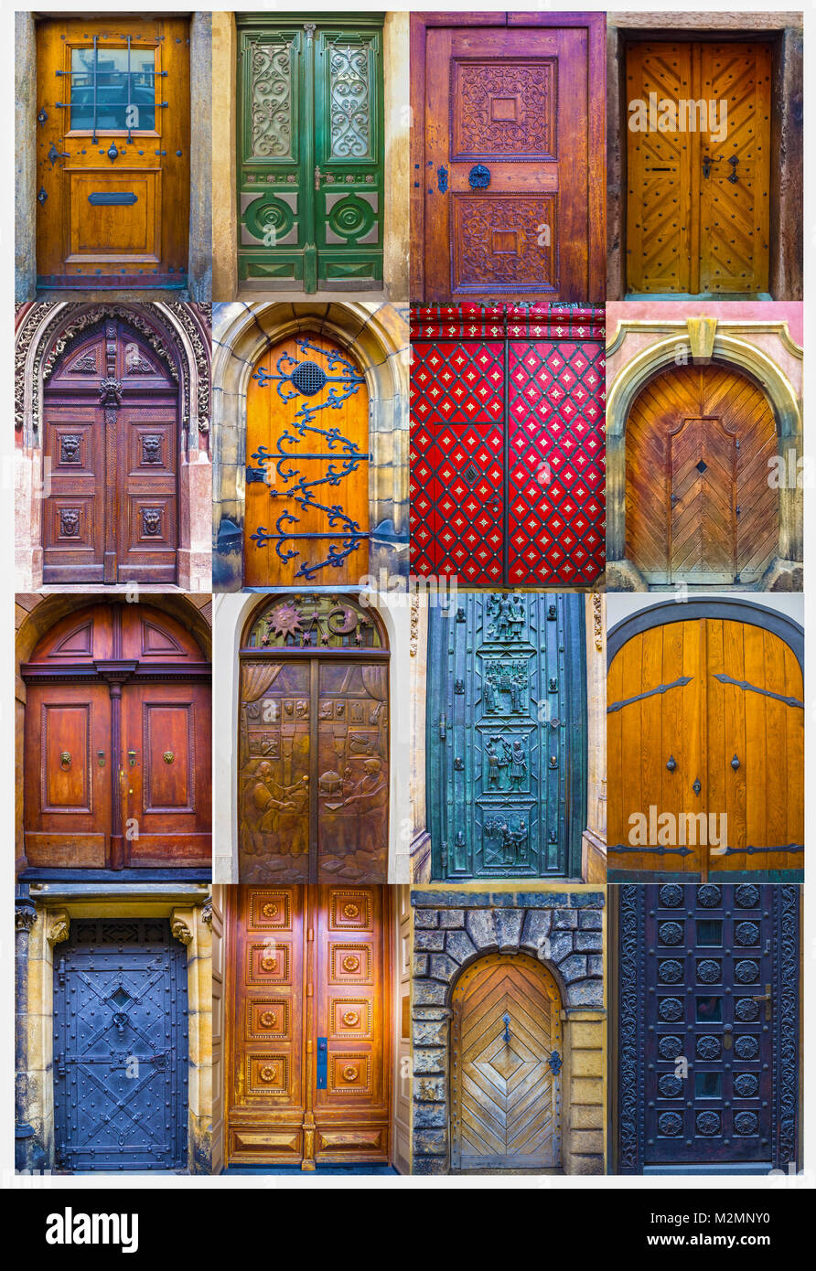 Collage of medieval front doors Stock Photo - Alamy