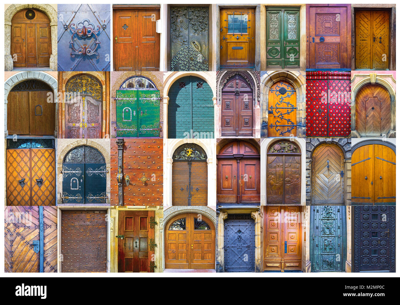 Collage of medieval front doors Stock Photo - Alamy