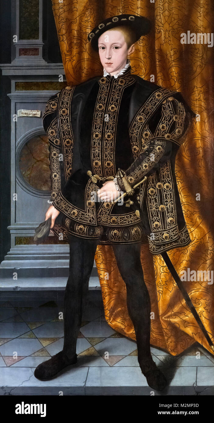 Edward VI. Portrait of King Edward VI of England (1537-1553), oil on ...