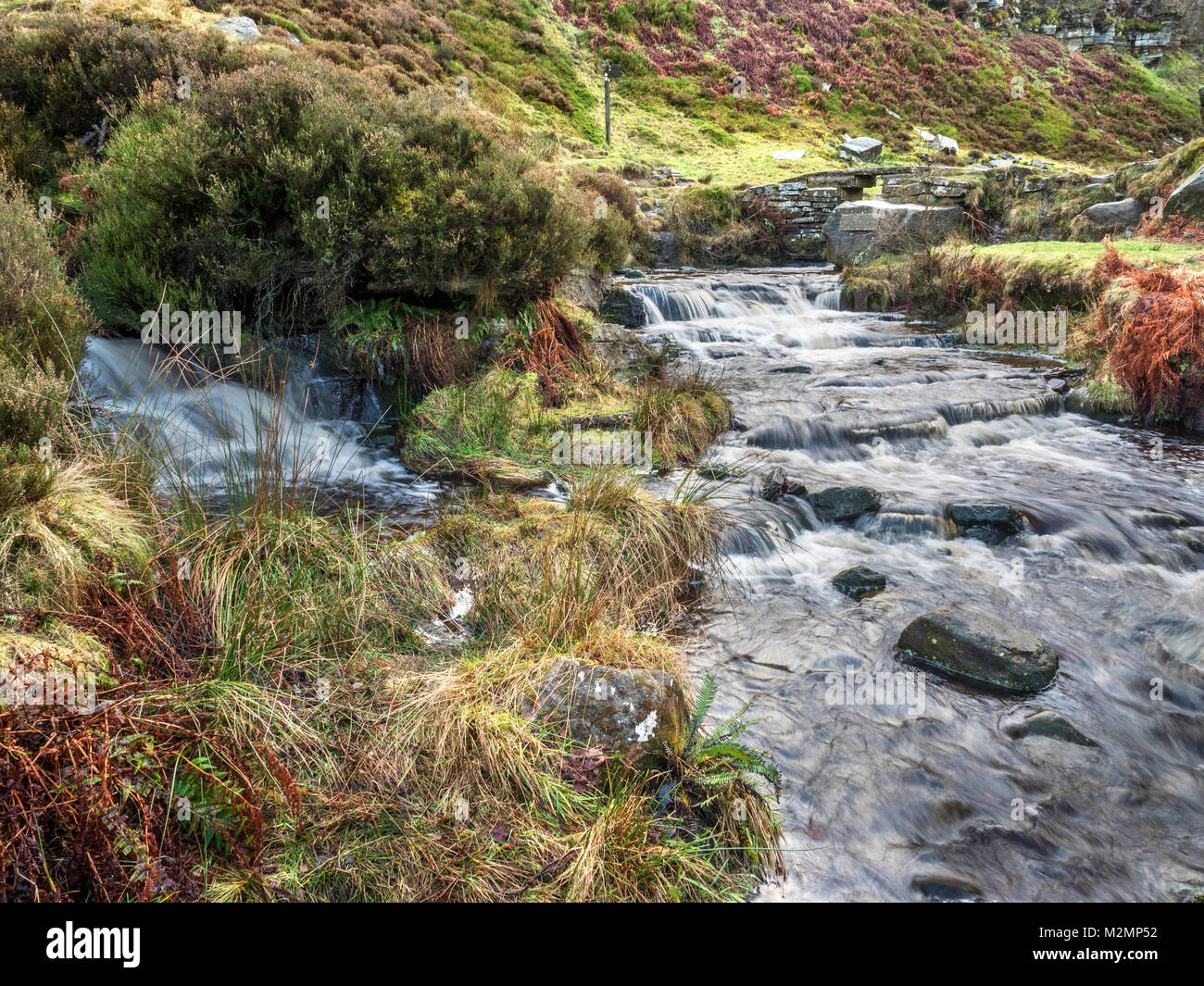 Bronte Bridge over South Dean Beck on Haworth Moor near Haworth West ...