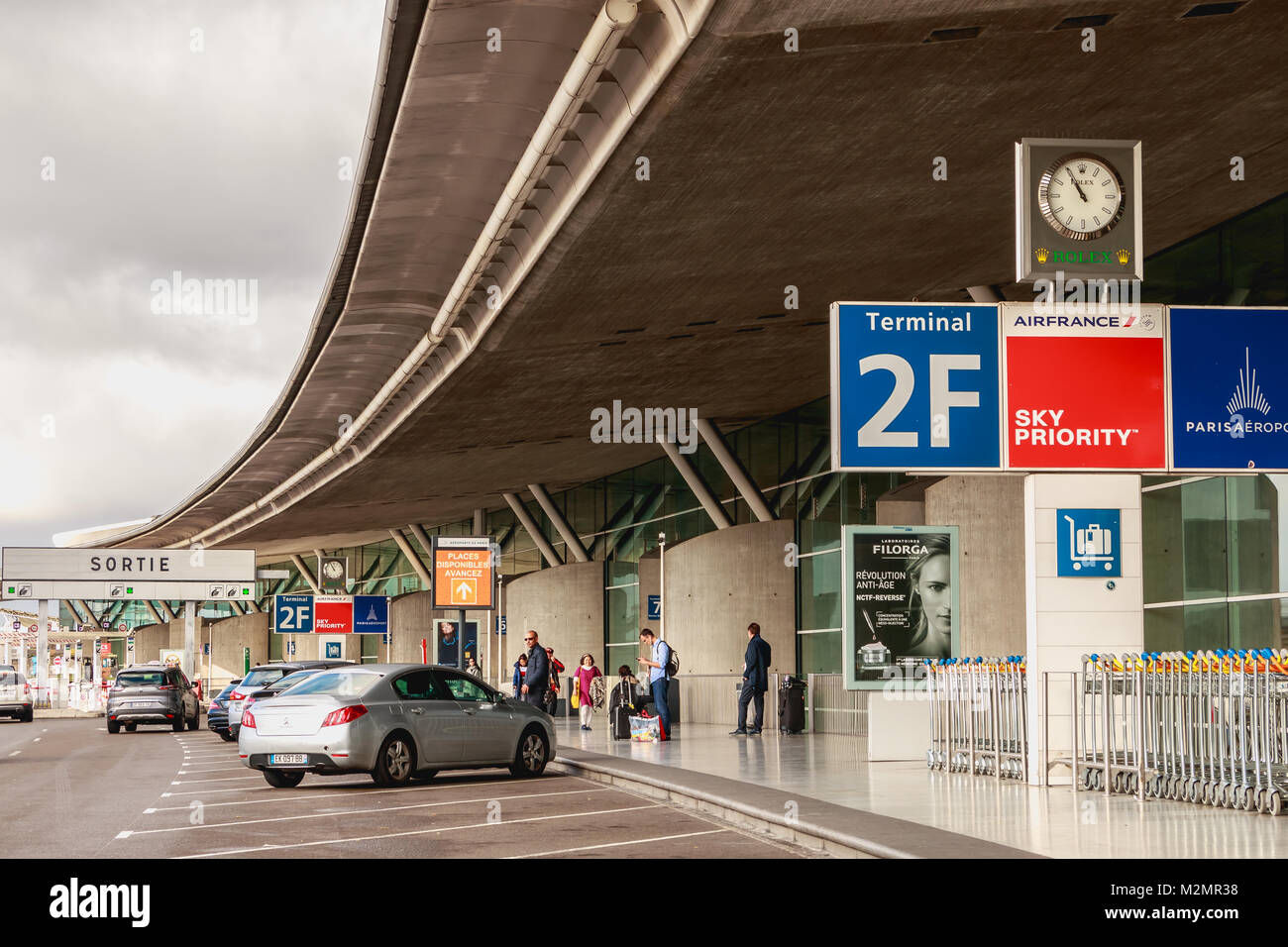 Roissy near Paris, France - October 08, 2017 : people are waiting ...