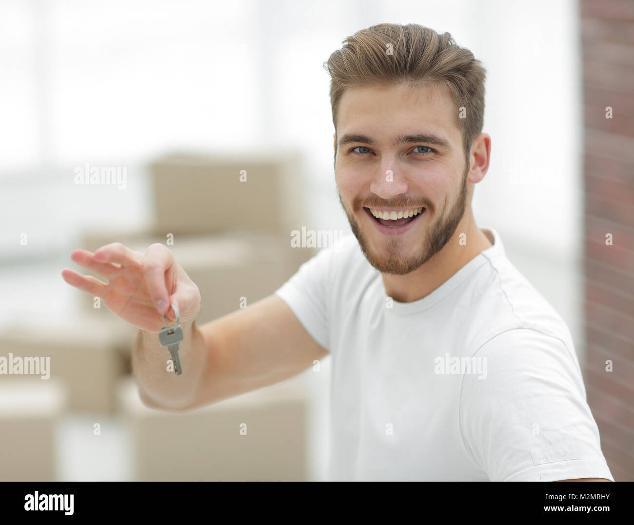 closeup.happy the man with the keys to new apartments Stock Photo - Alamy