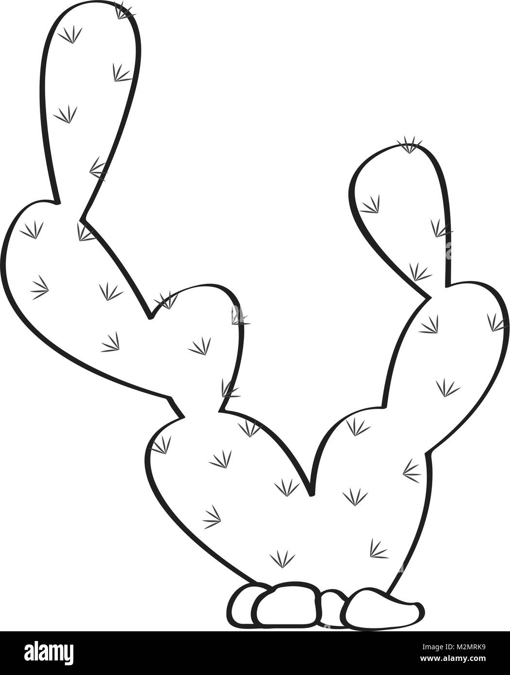 Cartoon cactus Black and White Stock Photos & Images - Alamy