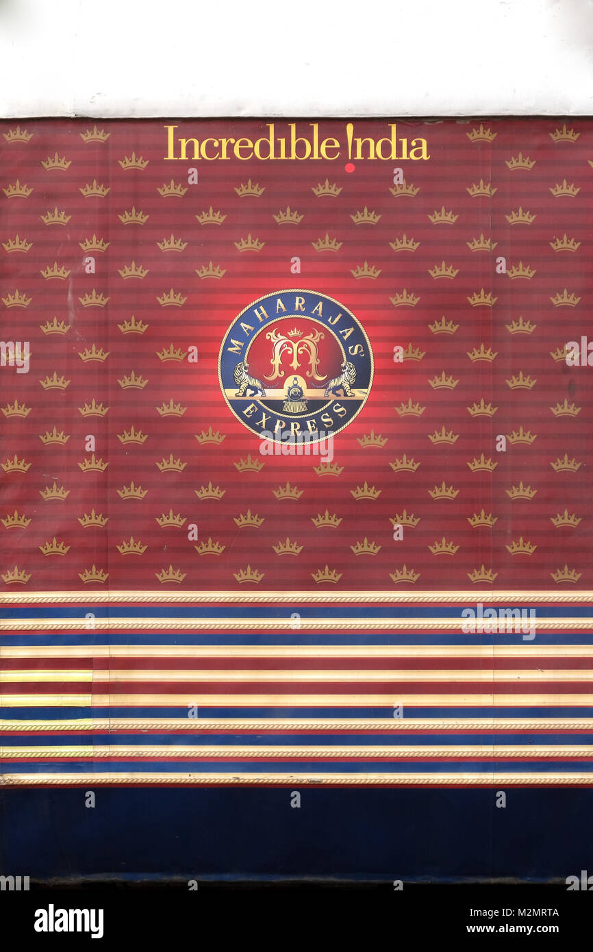 The Maharaja's Express, luxury tourist train,Rajasthan, India Stock ...