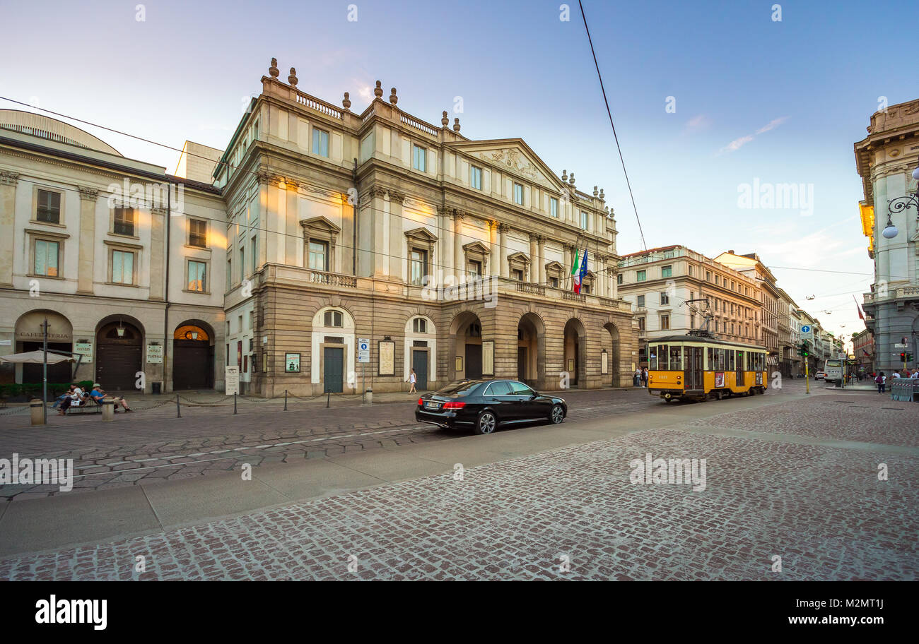 The theater Scala of Milan, Italy. La Scala (Italian: Teatro alla Scala ...