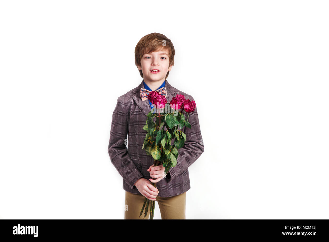 Boy with roses hi-res stock photography and images - Alamy