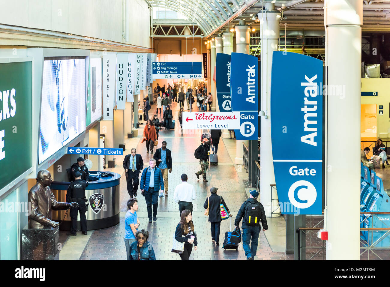Washington DC, USA - October 27, 2017: Inside Union Station in capital ...