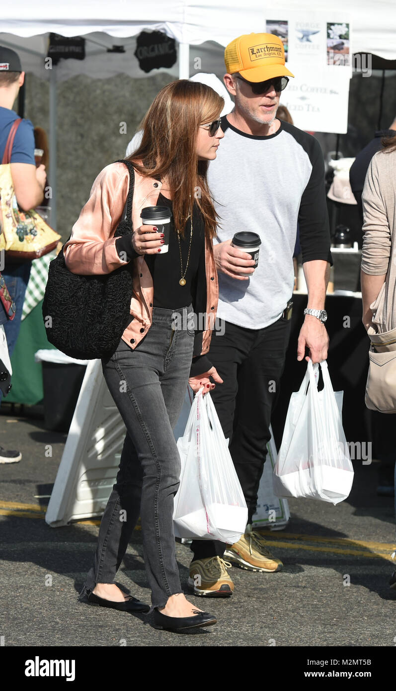Selma Blair takes her son Arthur Bleick to the Farmers Market with Ron ...