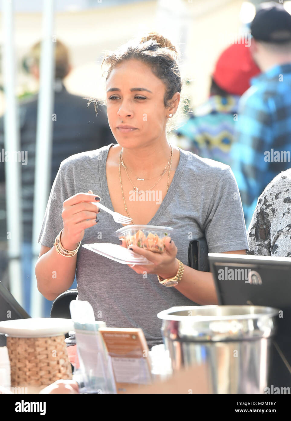 Dania Ramirez takes her kids John and Gaia Ramirez Land to the Farmers ...