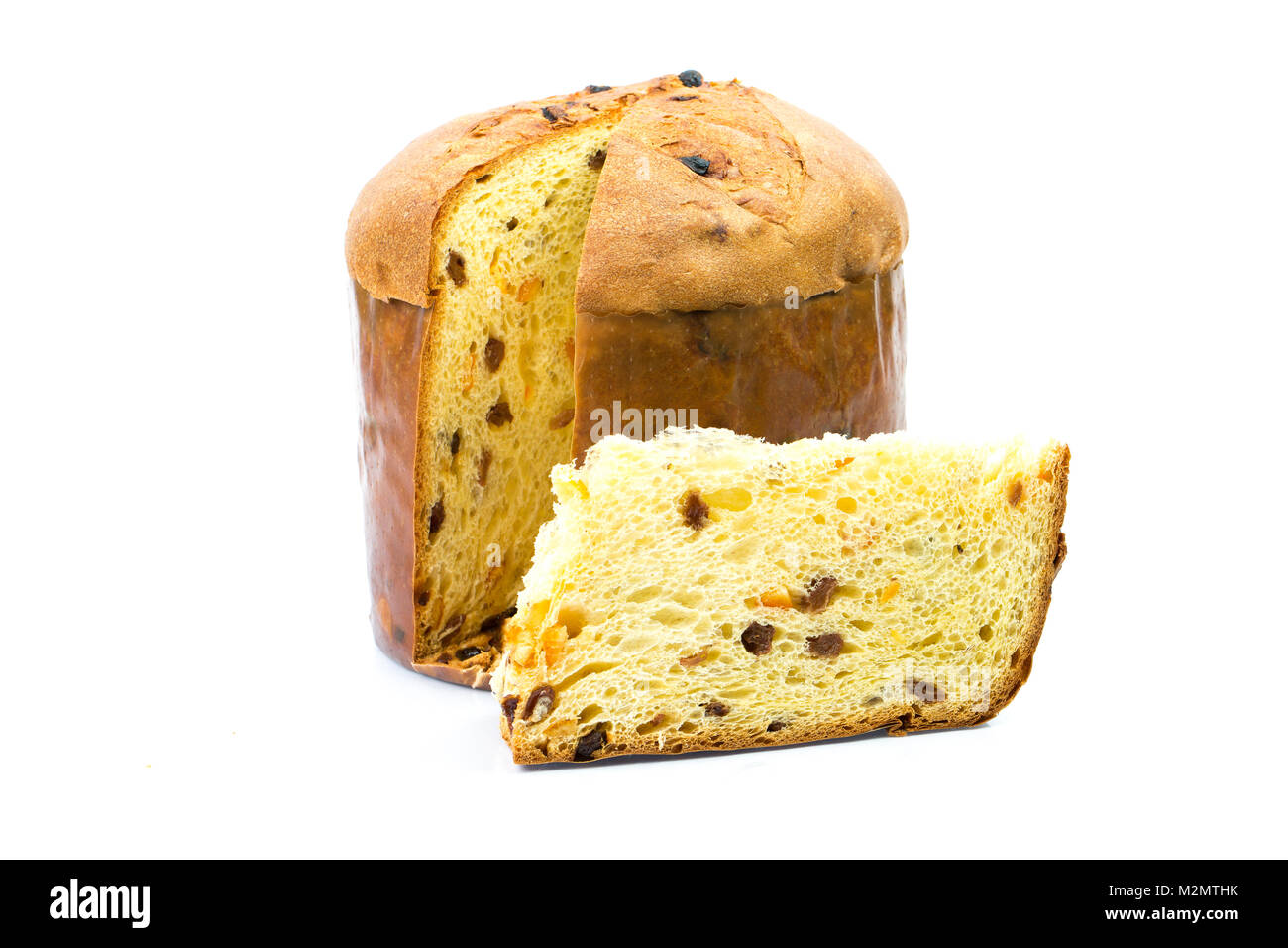 Classic panettone with dried fruit ,traditional Italian Christmas cake ...