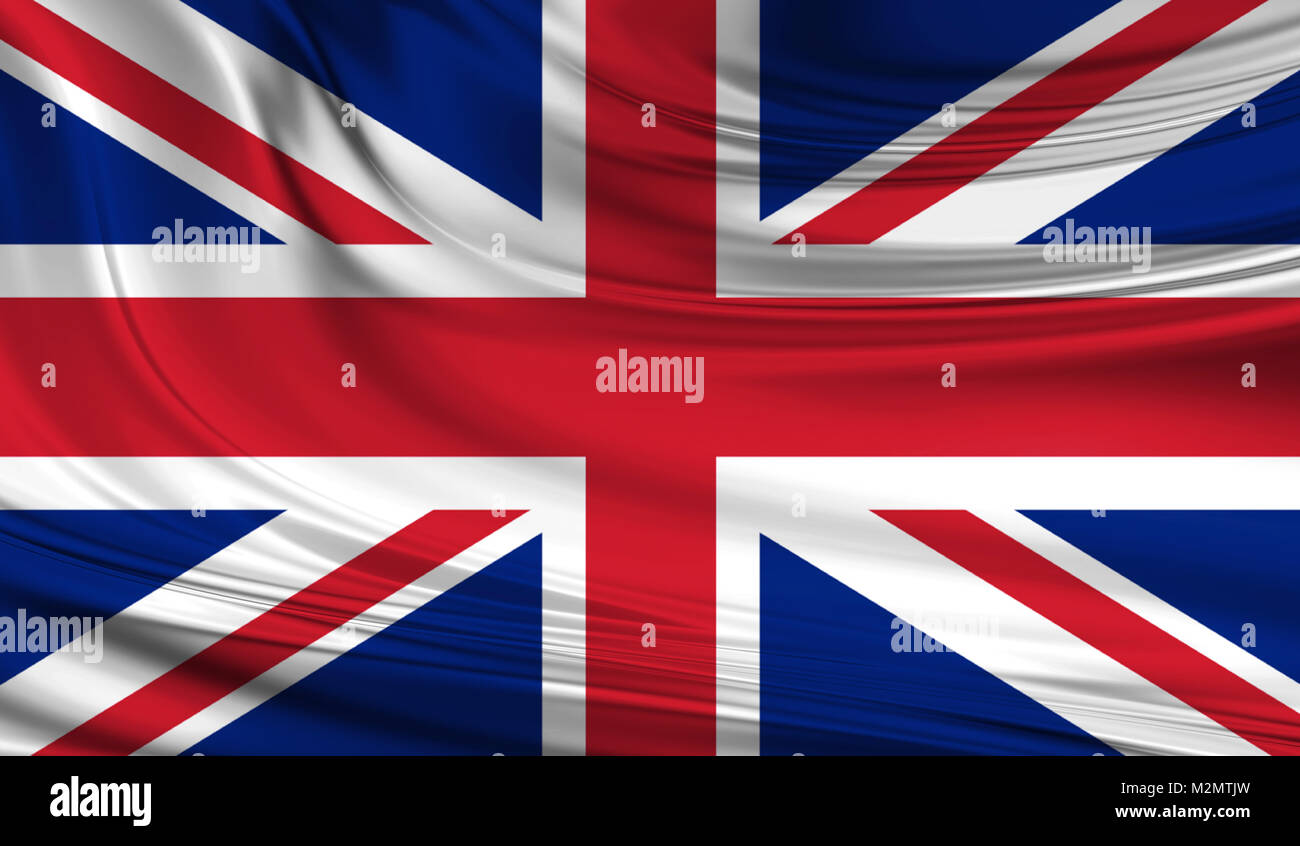 National waving flag of UK flag of the United Kingdom aka Union Jack on ...