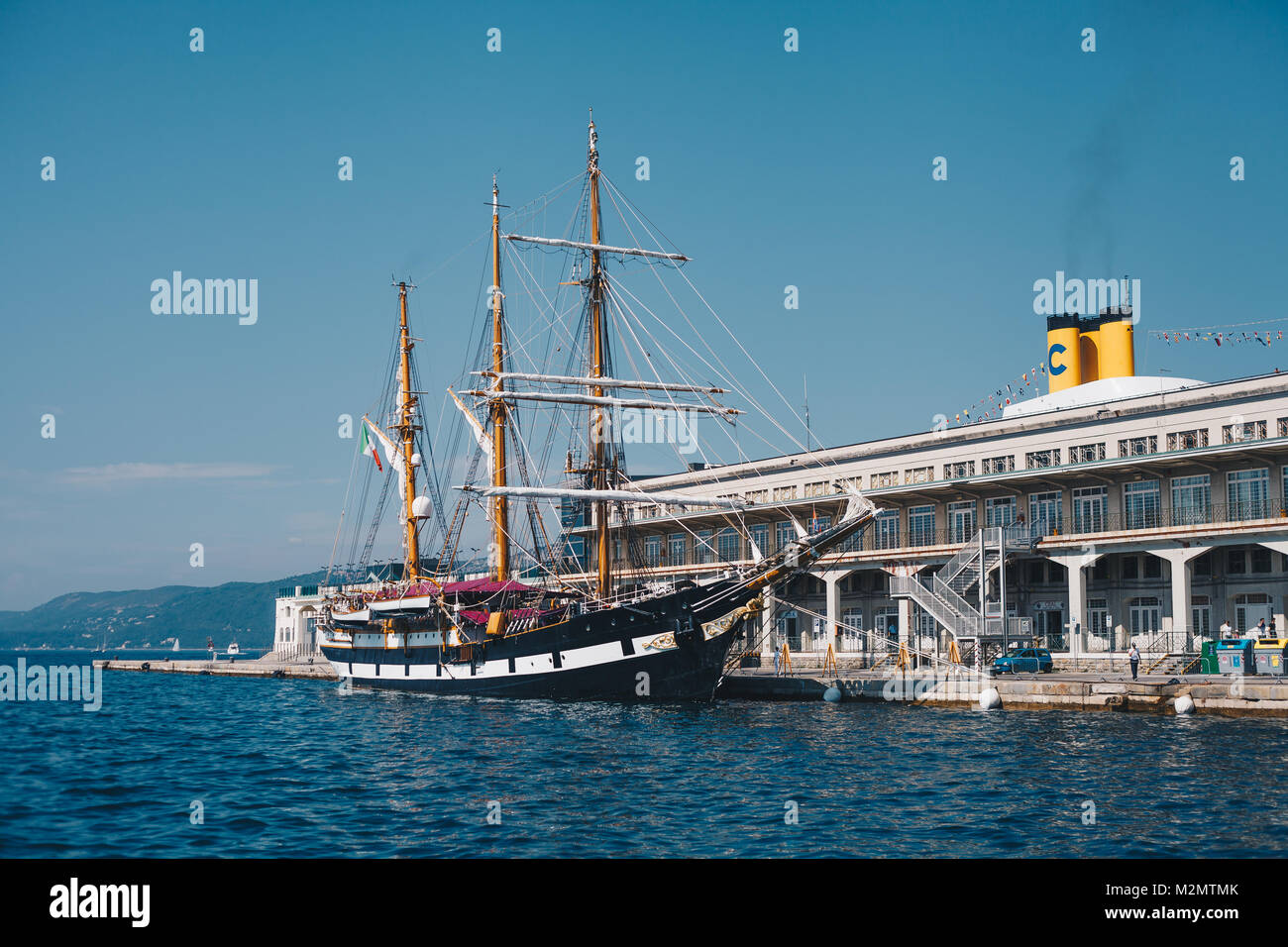 Trieste, Italy August 24, 2013: Education barquentine Italian Navy ...