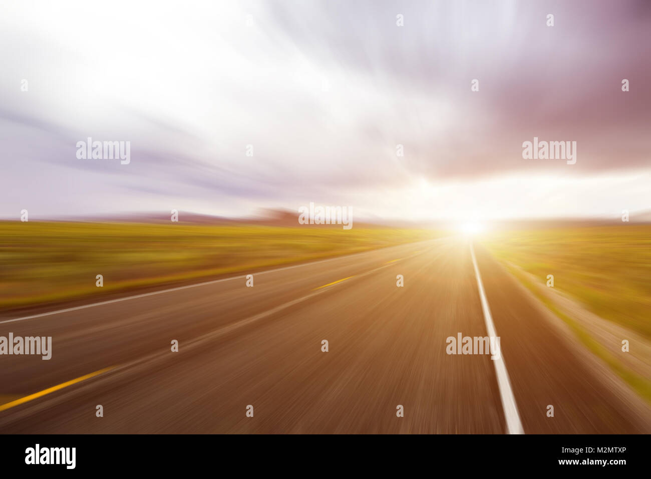 Abstract Motion blurred high speed road Stock Photo - Alamy