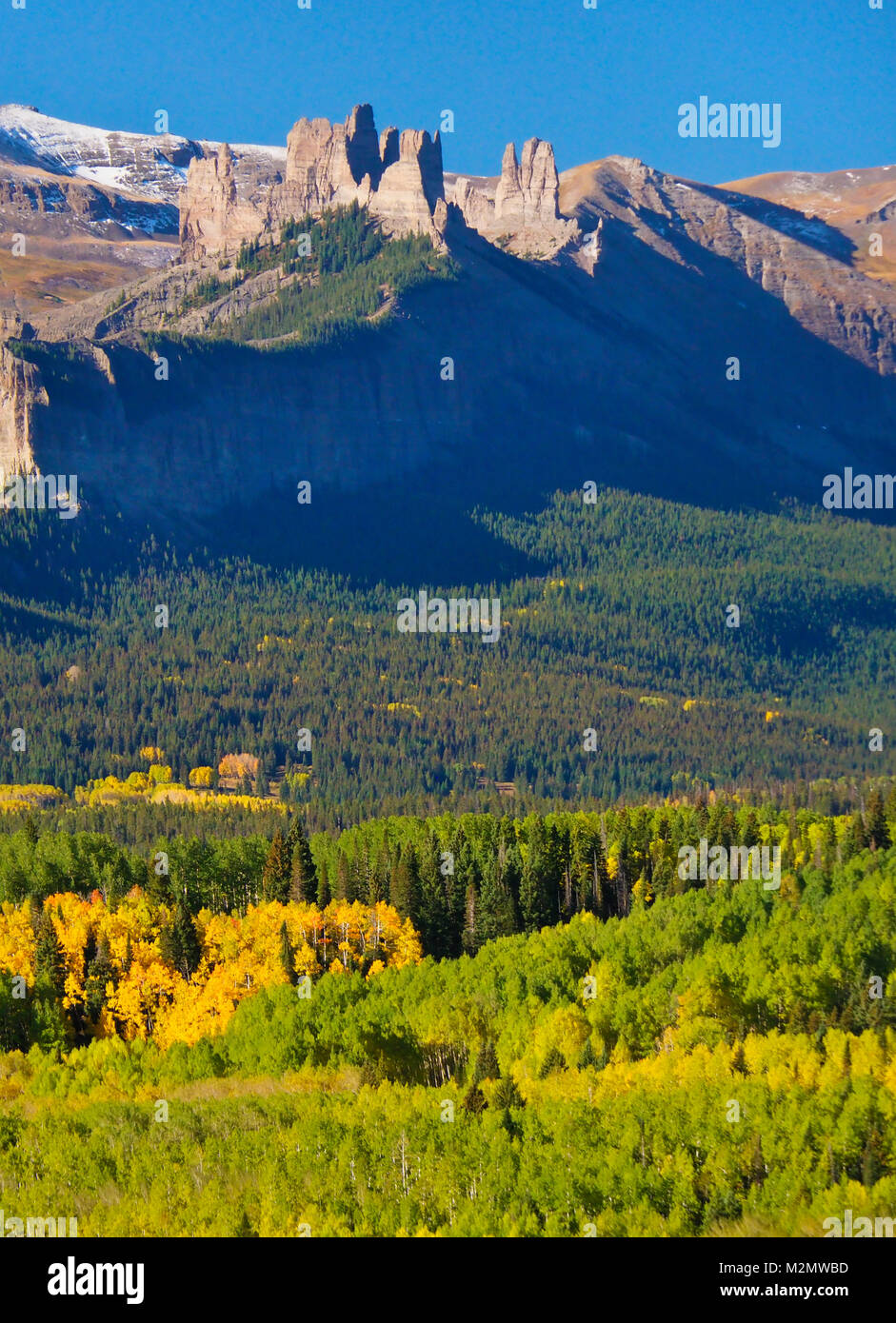 The Castles, Seen from Ohio Creek Pass, Gunnison, Colorado, USA Stock ...