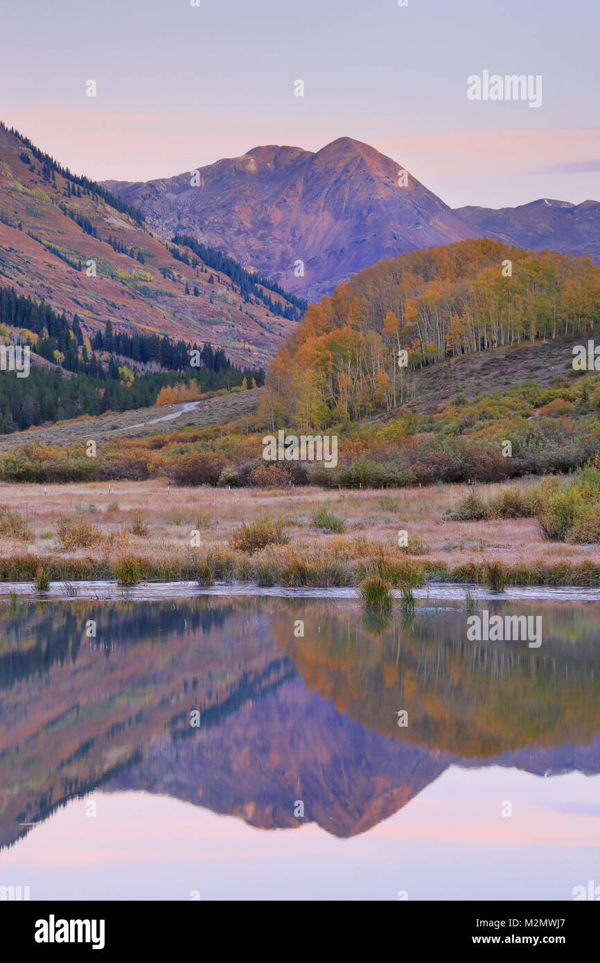 Sunrise, Beaver Ponds, Slate River Road, Crested Butte, Colorado, USA ...