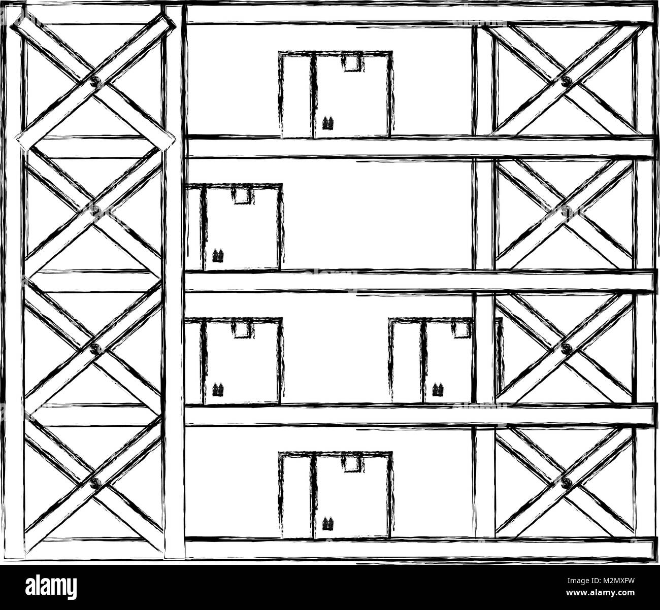 shelving warehouse with boxes Stock Vector Image & Art - Alamy