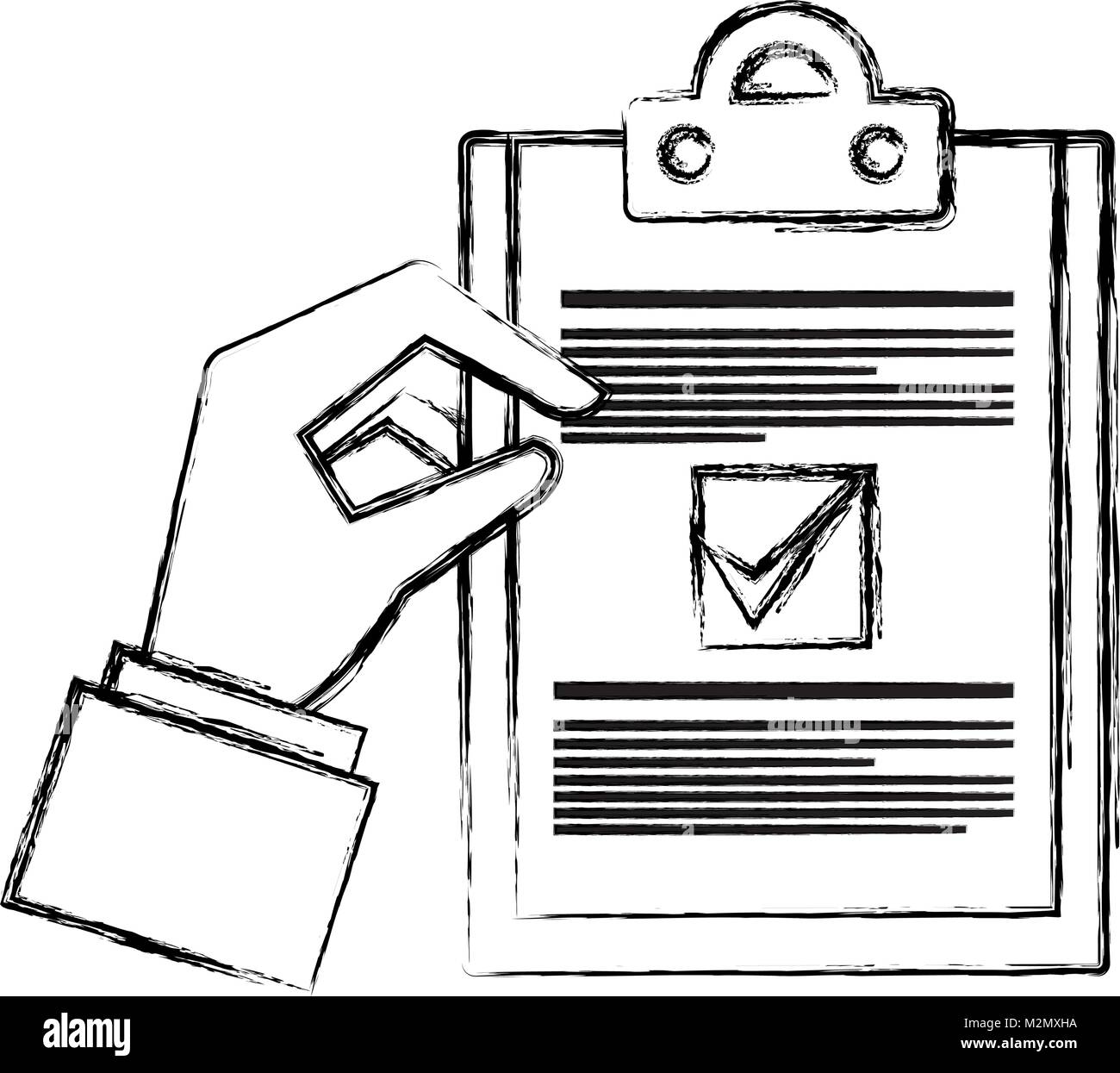 hand with checklist document isolated icon Stock Vector Image & Art - Alamy