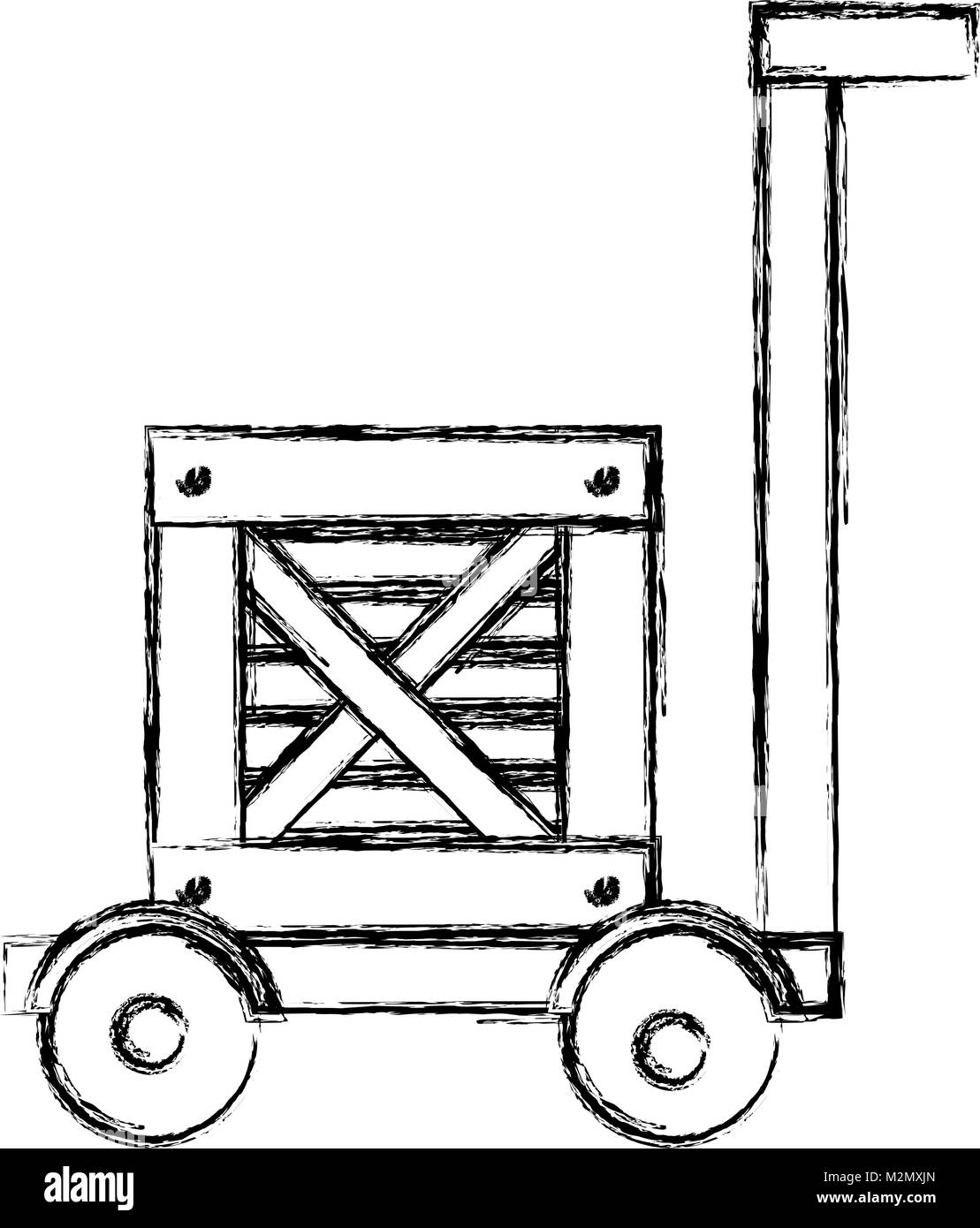 delivery cart handle with boxes wooden Stock Vector Image & Art - Alamy