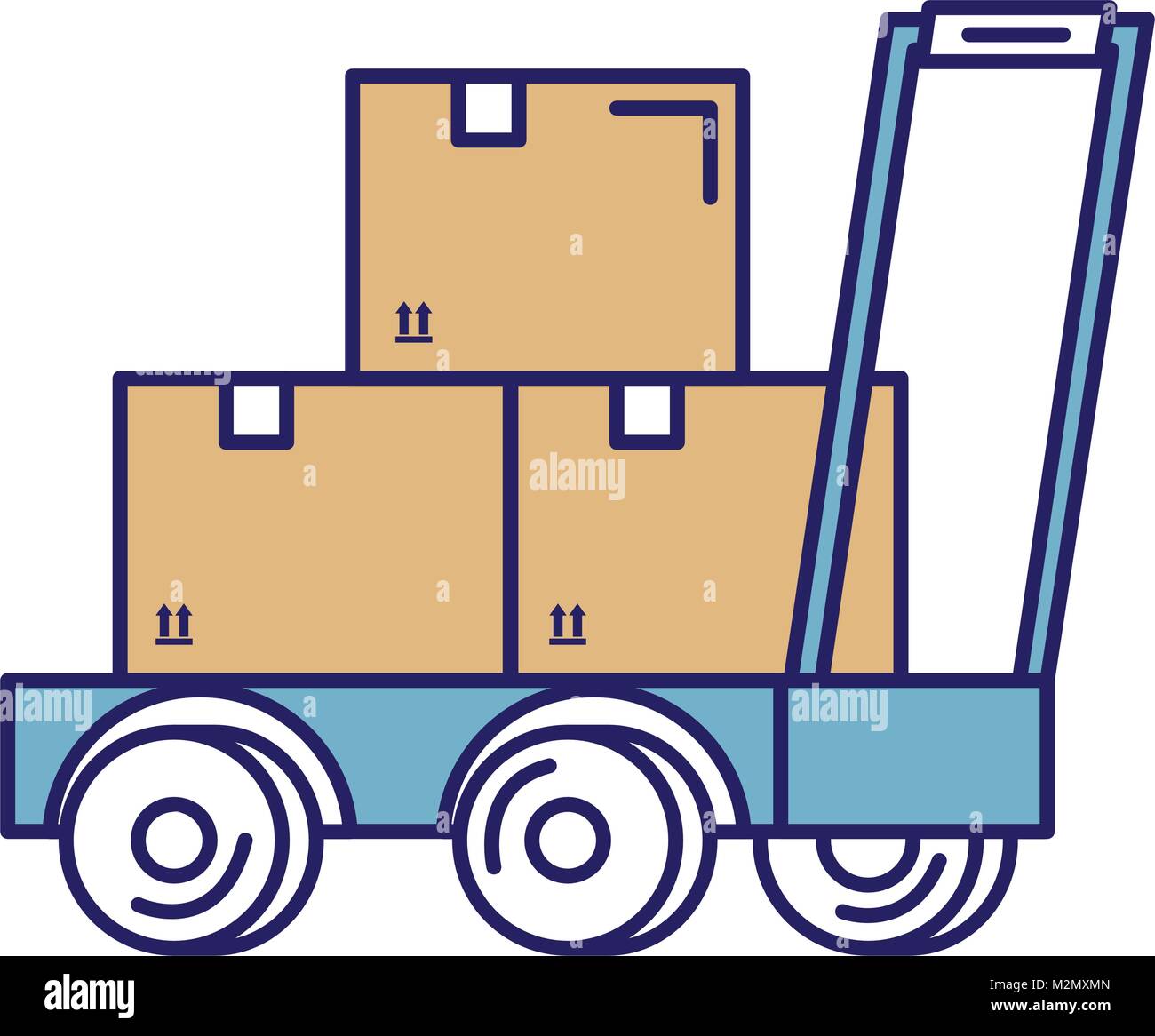 delivery cart handle with boxes Stock Vector Image & Art - Alamy