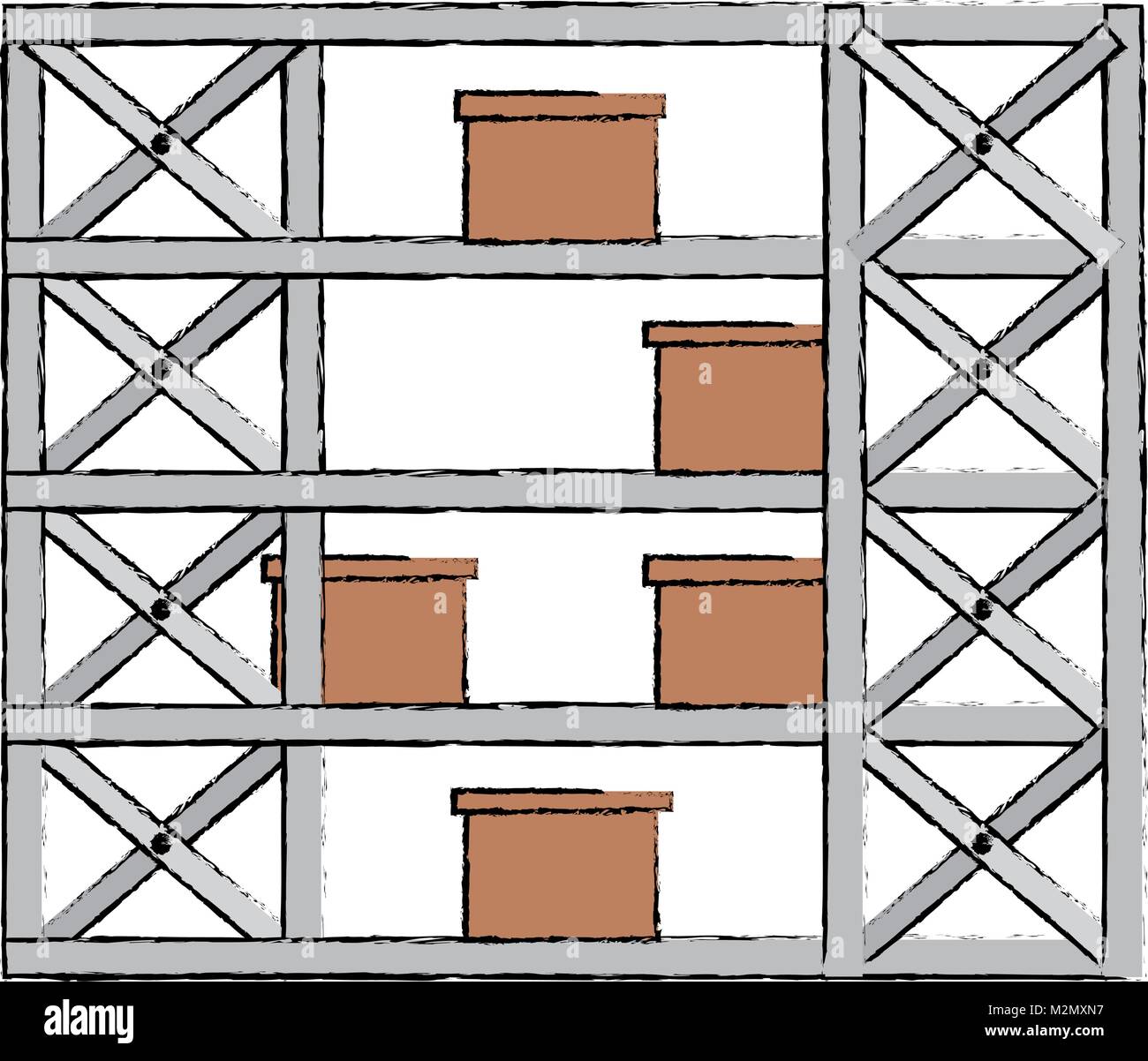 shelving warehouse with boxes Stock Vector Image & Art - Alamy