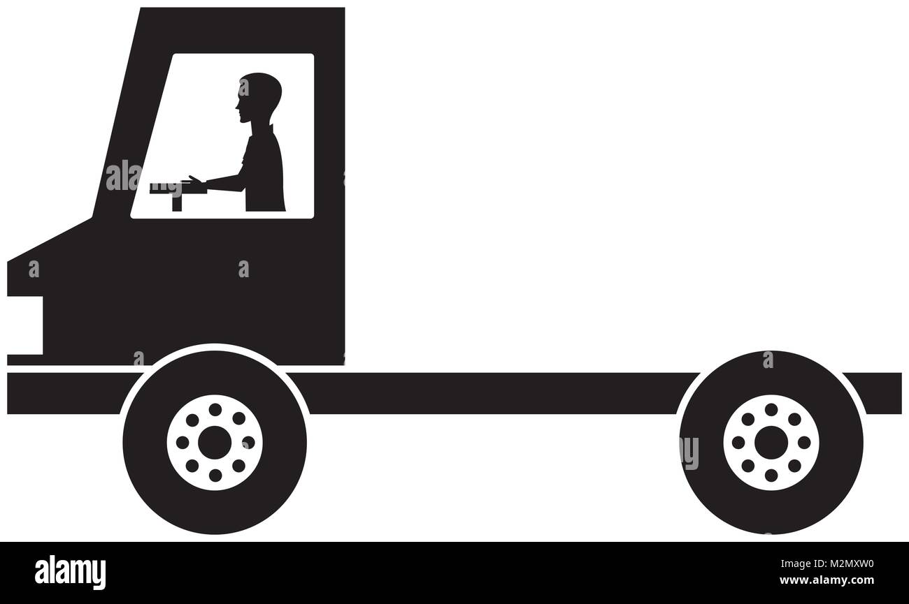 delivery truck vehicle with driver Stock Vector Image & Art - Alamy
