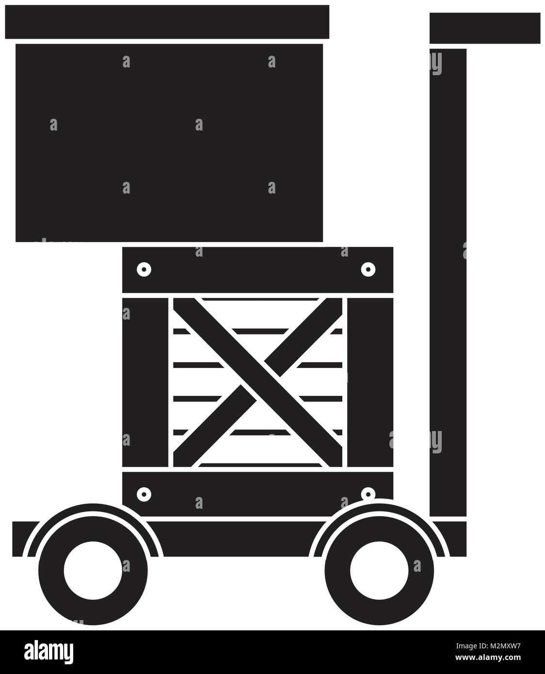 delivery cart handle with boxes wooden Stock Vector Image & Art - Alamy