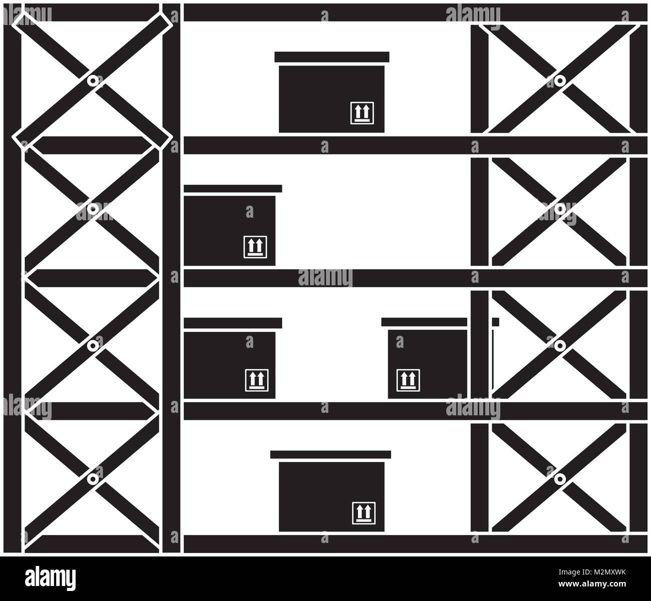 shelving warehouse with boxes Stock Vector Image & Art - Alamy