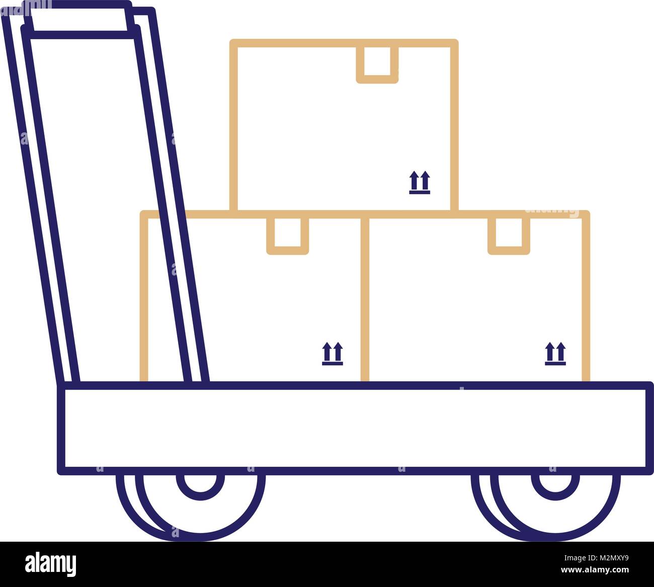 delivery cart handle with boxes Stock Vector Image & Art - Alamy