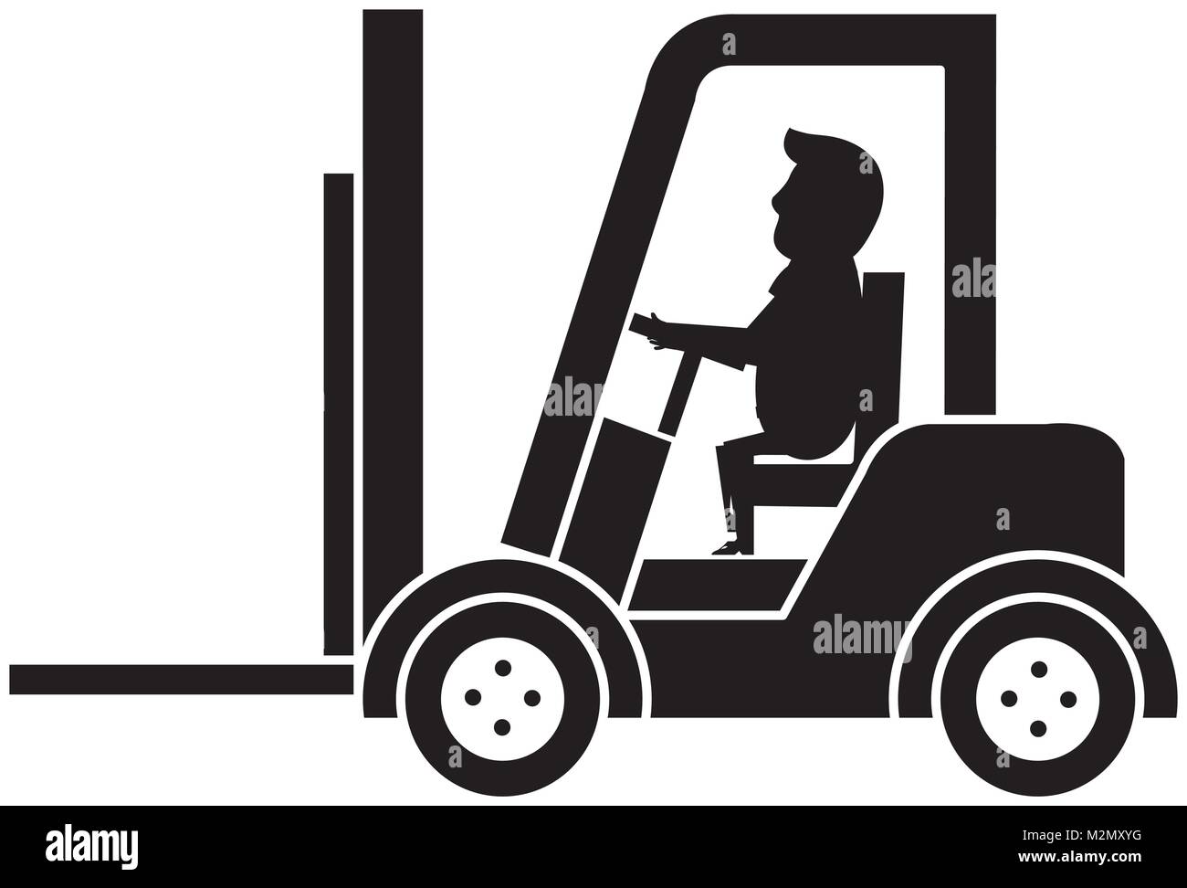 forklift vehicle with driver Stock Vector Image & Art - Alamy
