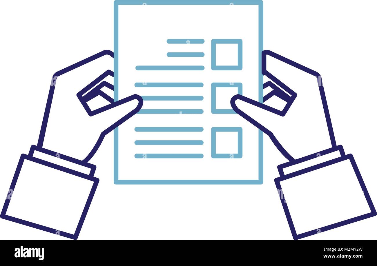 hands with paper document isolated icon Stock Vector Image & Art - Alamy