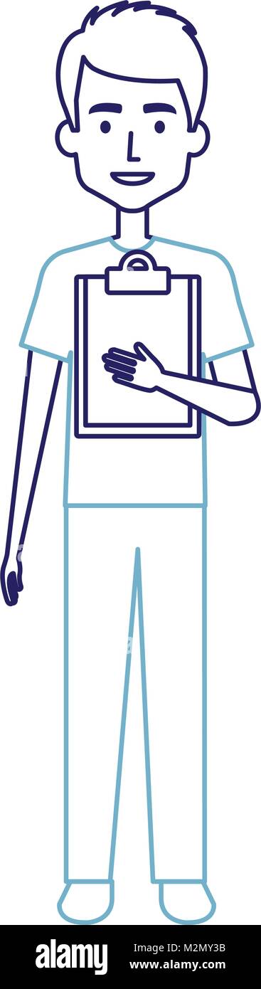 delivery worker with checklist avatar character Stock Vector Image ...