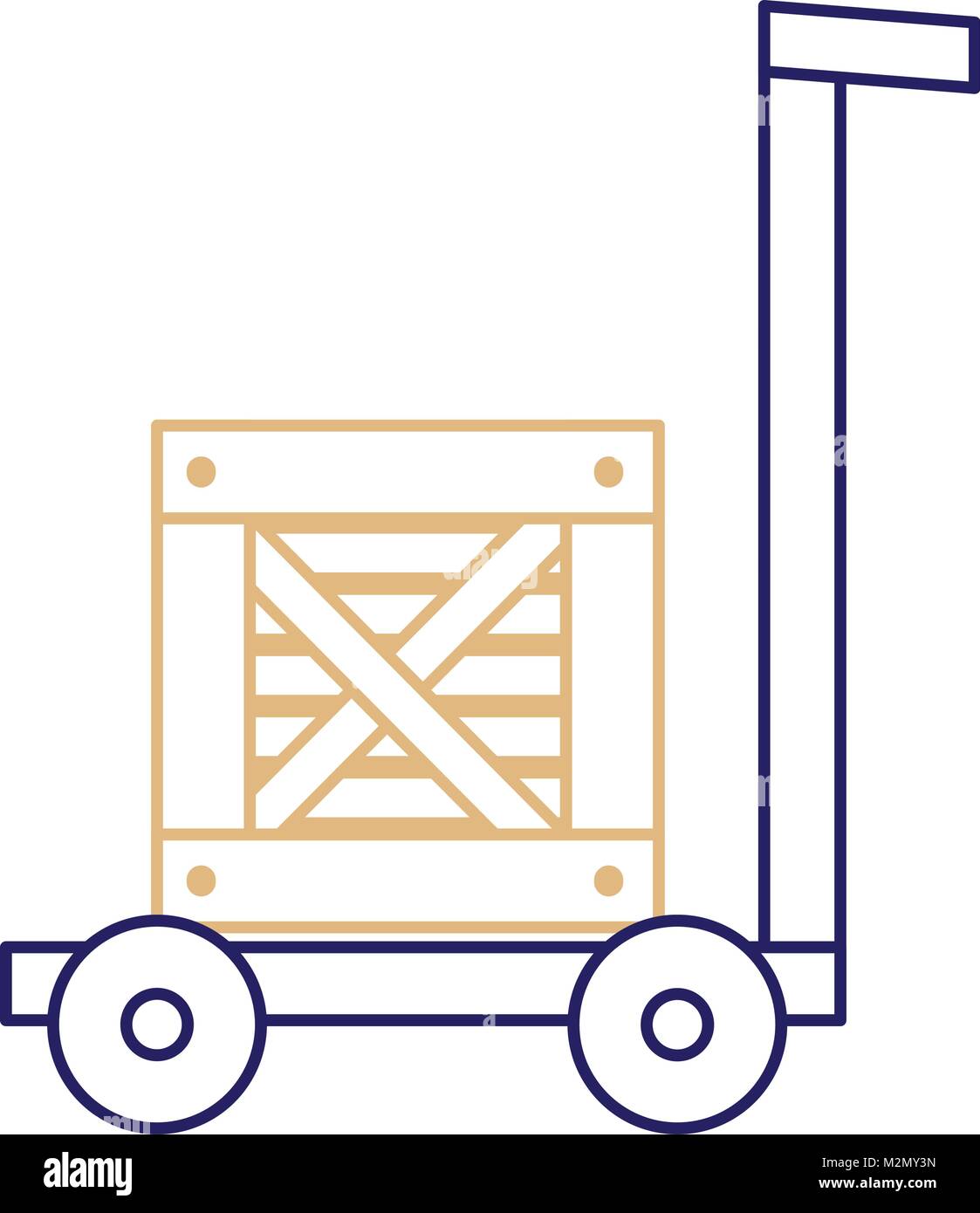 delivery cart handle with boxes wooden Stock Vector Image & Art - Alamy