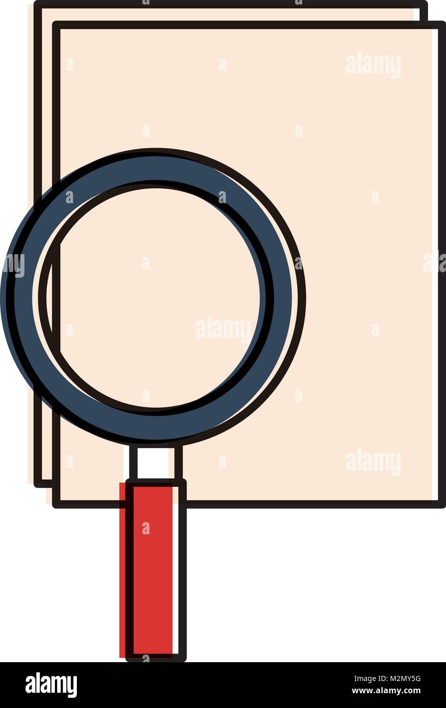 paper document with magnifying glass Stock Vector Image & Art - Alamy
