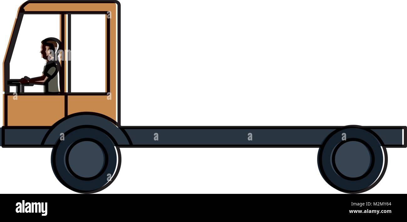 delivery truck vehicle with driver Stock Vector Image & Art - Alamy