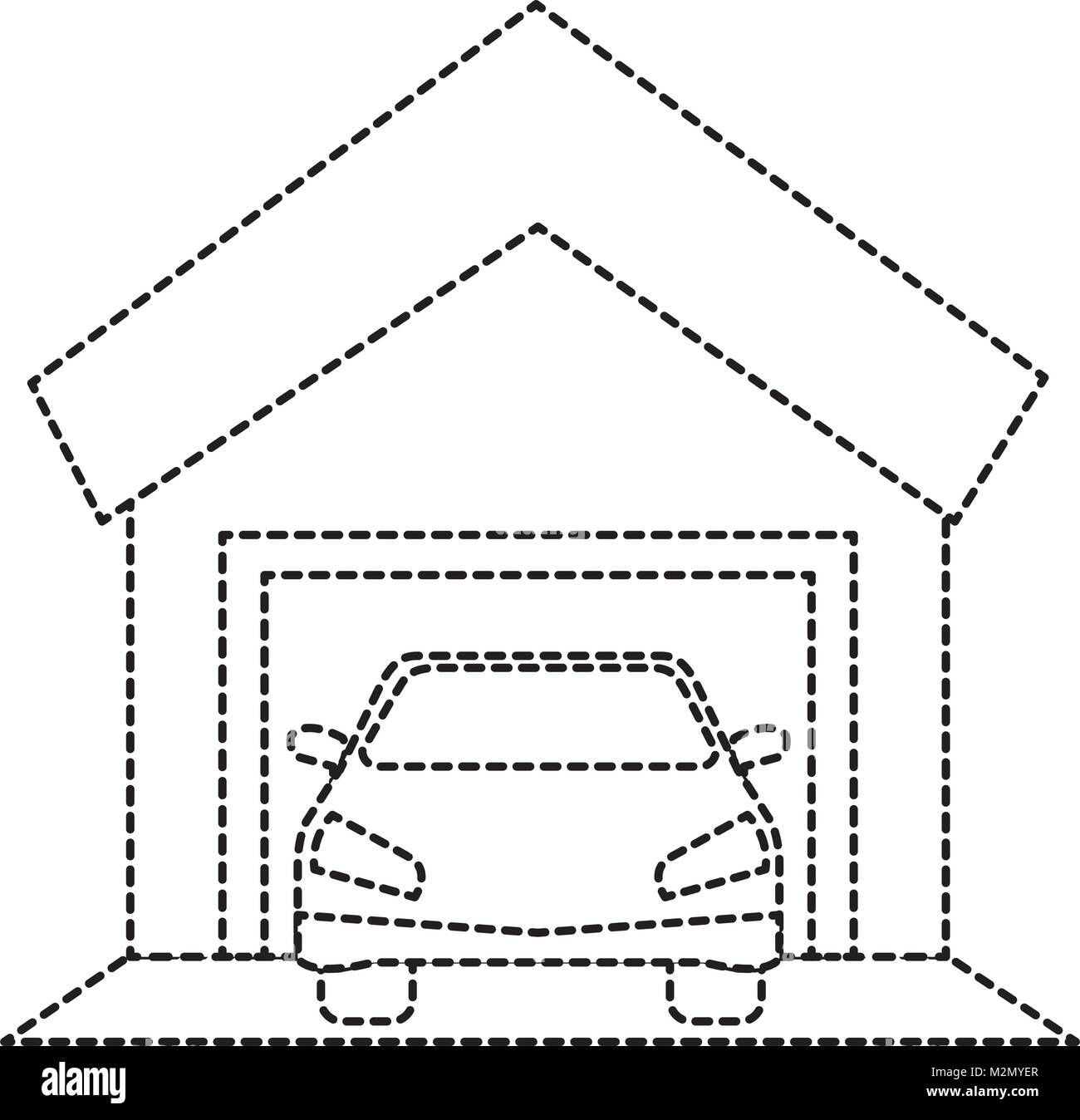 garage building with car Stock Vector Image & Art - Alamy