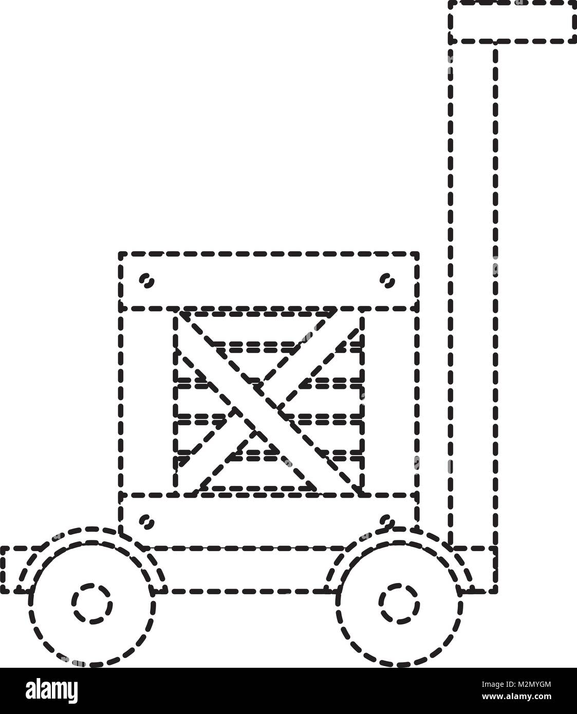 delivery cart handle with boxes wooden Stock Vector Image & Art - Alamy