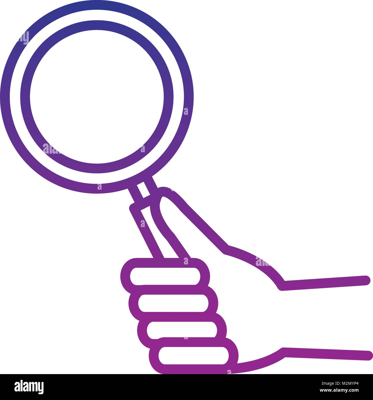 hand with magnifying glass isolated icon Stock Vector Image & Art - Alamy