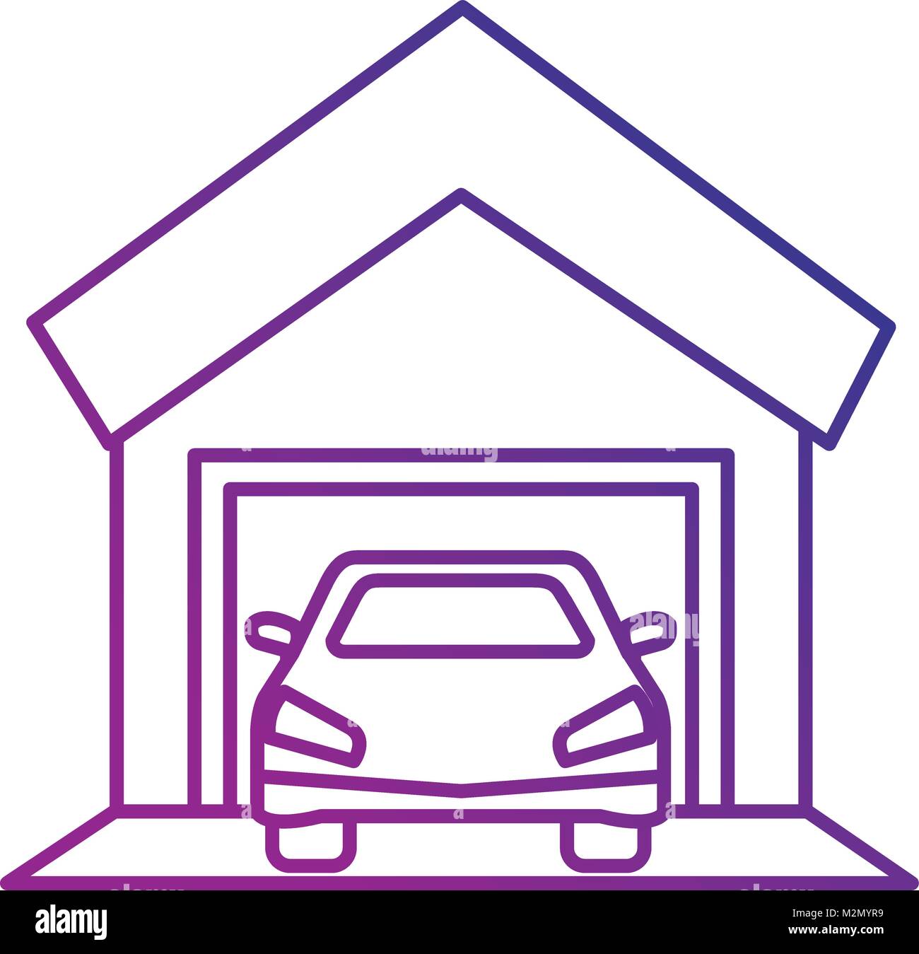 garage building with car Stock Vector Image & Art - Alamy