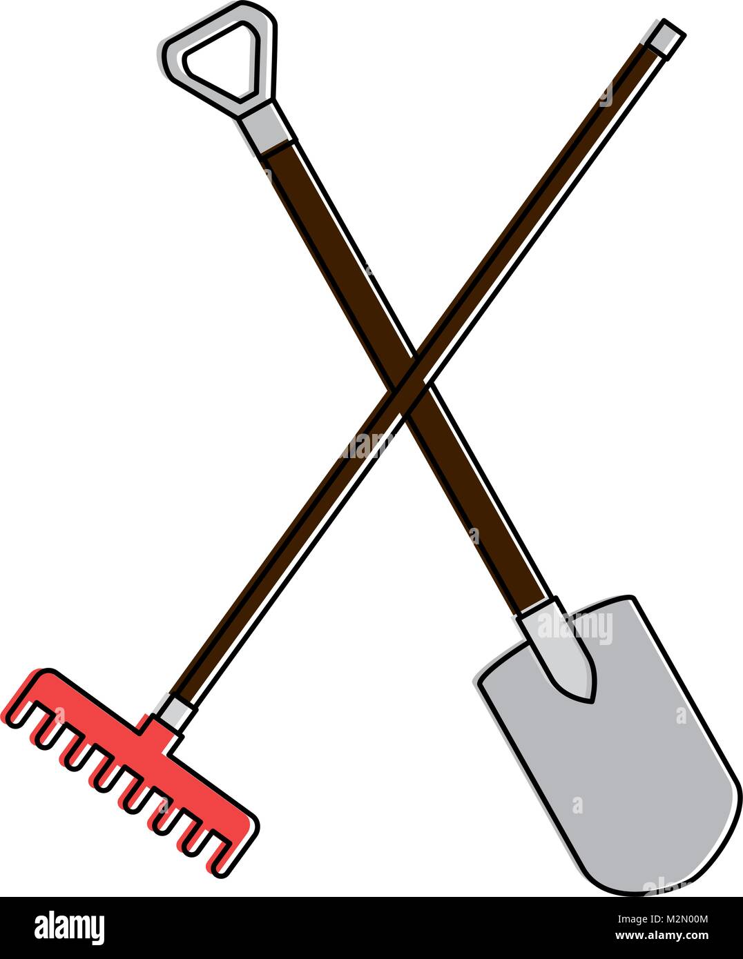 Rake shovel crossed hi-res stock photography and images - Alamy