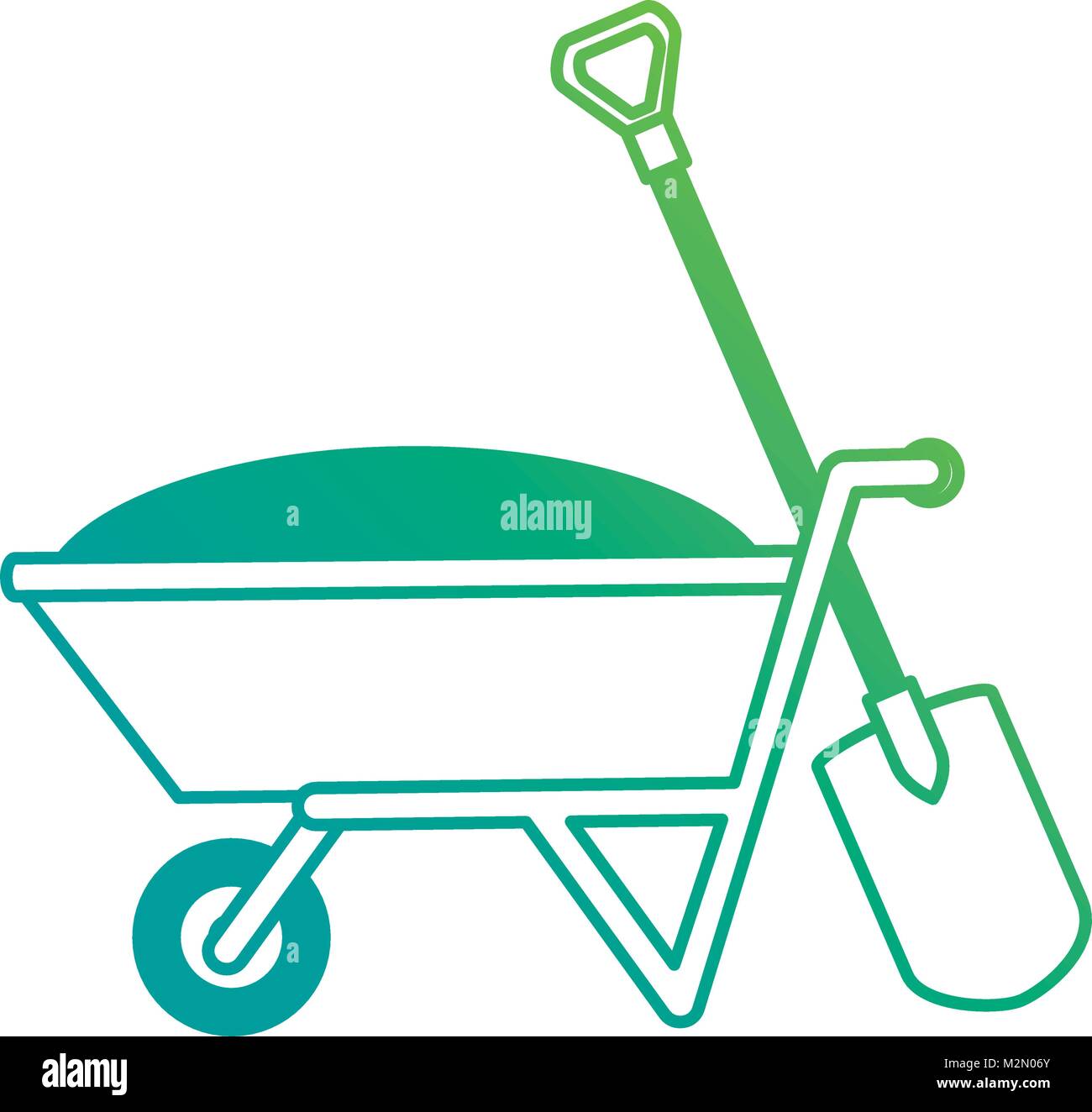 Wheelbarrow ground shovel Stock Vector Images - Alamy