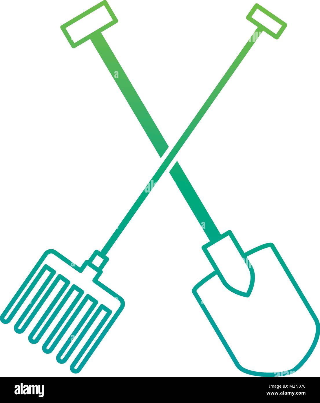 Rake shovel crossed hi-res stock photography and images - Alamy